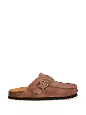 DR. SCHOLL'S SHOES Ethan Buckle-fastening Suede Mules - Brown