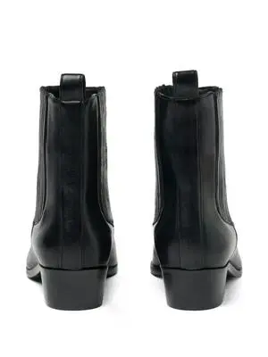 SCAROSSO Olivia Pleated Leather Chelsea Boots