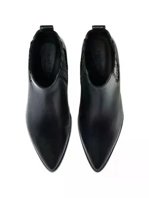 SCAROSSO Olivia Pleated Leather Chelsea Boots