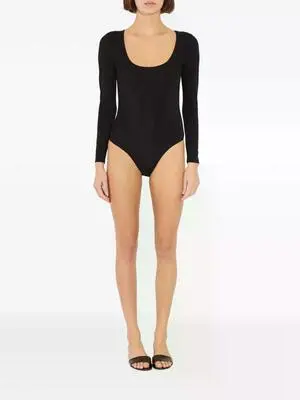 THE PARK Maranda Scoop-neck Long-sleeve Bodysuit - Black