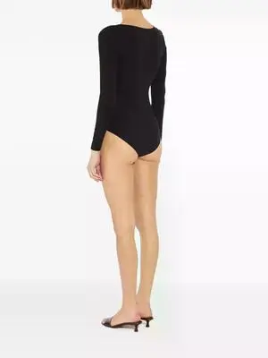 THE PARK Maranda Scoop-neck Long-sleeve Bodysuit - Black