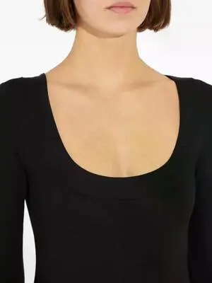THE PARK Maranda Scoop-neck Long-sleeve Bodysuit - Black