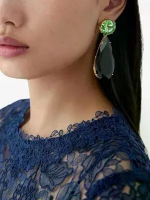Carolina Herrera Crystal Clip-on Drop Earrings