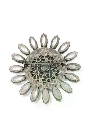 Ermanno Scervino Crystal-embellished Faux-pearl Brooch - Grey