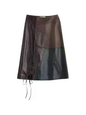 MAISON MARGIELA Patchwork Lace-up Midi Skirt
