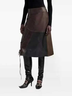 MAISON MARGIELA Patchwork Lace-up Midi Skirt