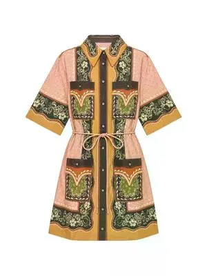 ALEMAIS Darcey Paisley-print Mini Dress - Pink