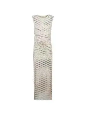 Roland Mouret Crystal-embellished Gathered Maxi Dress - White