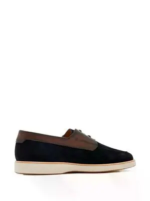 Magnanni Lucius Panelled Lace-up Boat Shoes - Blue