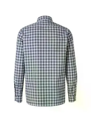 LUIGI BORRELLI Check-print Long-sleeved Shirt - Blue