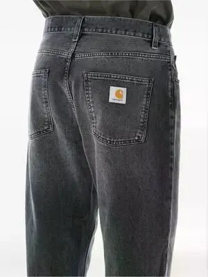 Carhartt Work In Progress Newel Washed-effect Logo-patch Jeans - Grey