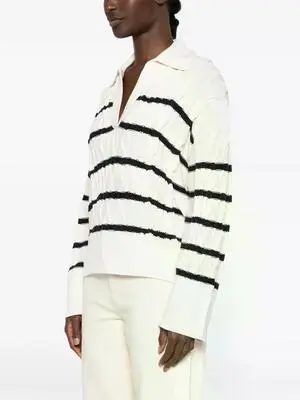 BOSS Striped Cable-knit Sweater