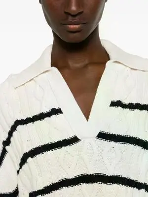 BOSS Striped Cable-knit Sweater