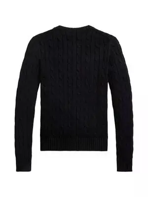 Polo Ralph Lauren Cable-knit Embroidered-logo Sweater - Black