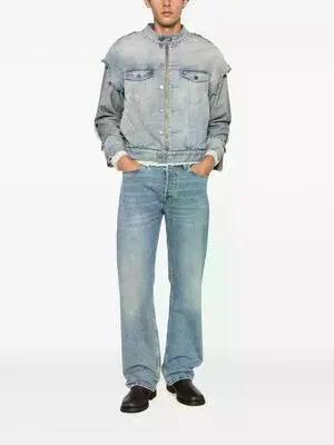 HAIKURE Distressed Panelled Denim Jacket - Blue