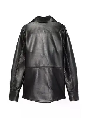 MITILIANE COUTURE Leather Long-sleeve Shirt - Black