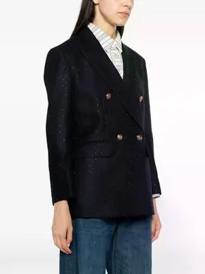 Sandro Rhinestone-embellished Double-breasted Blazer