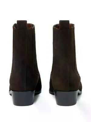 SCAROSSO Olivia Pointed-toe Chelsea Boots - Brown