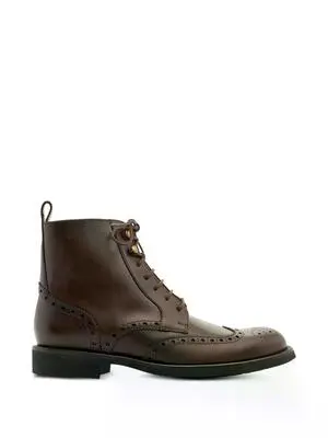 LOTTUSSE Brogue-detail Lace-up Boots - Brown