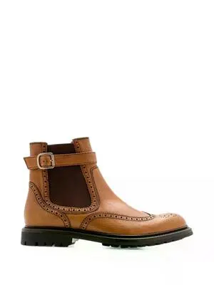 LOTTUSSE Walton Brogue-detail Ankle Boots - Brown
