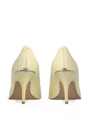 Pinko Leather Court Shoes With Logo On The Heel
