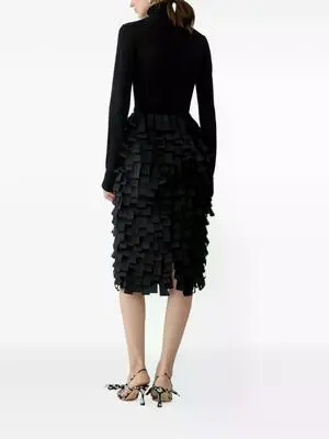 Carolina Herrera Loop-embroidered Organza Midi Skirt