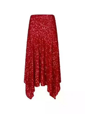 ROTATE BY BIRGER CHRISTENSEN Sequin-embellished Handkerchief-hem Skirt