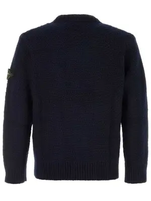 Stone Island Crew Neck Loose-fit Ribbed Sweater