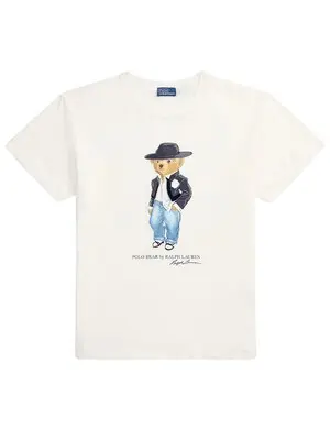 Polo Ralph Lauren T-shirt Holiday Polo Bear In Cotto - White
