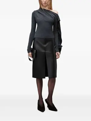 Alexander Wang Asymmetric Top With Bare Shoulders And Ruffle