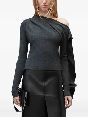 Alexander Wang Asymmetric Top With Bare Shoulders And Ruffle