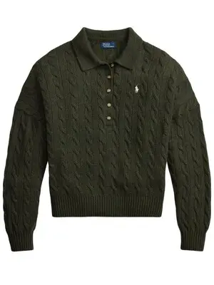 Polo Ralph Lauren Wool And Cashmere Sweater With Pol - Green