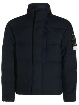 Stone Island Navy Quilted Down Jacket - Blue
