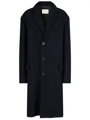 Dries Van Noten Rustic Wool Coat - Blue