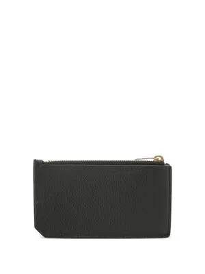 Saint Laurent Fragments Tiny Cassandre Card Holder With Zip In Glossy