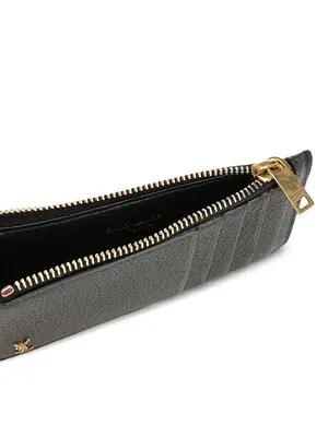 Saint Laurent Fragments Tiny Cassandre Card Holder With Zip In Glossy