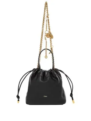 Chloé Mini Icons Shoulder Bag With Soft Leather Chain - Black