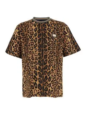 Dolce & Gabbana T-shirt With All-over Animalier Print In Fabric For