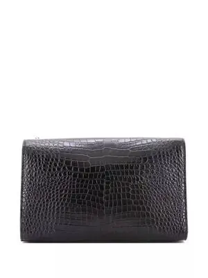 Saint Laurent Classic Monogram Tassel Crocodile Embossed Leather Medium Crossbody Bag
