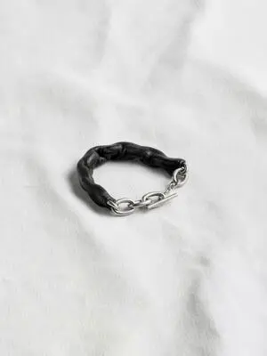 MAISON MARGIELA Leather-wrapped Chain-link Bracelet