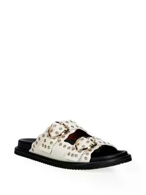BLAUER. Bloom02 Eyelet-embellished Buckled Slides