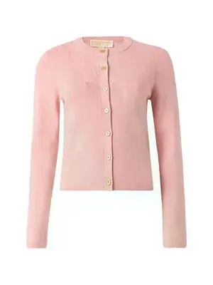 Michael Kors Wool Ribbed Cardigan - Pink
