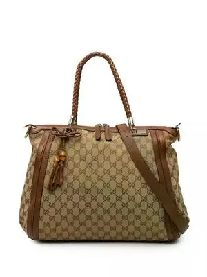 Gucci 2000-2015 Gg Canvas Bella Convertible Tote Satchel - Neutrals