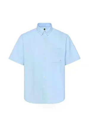 VOWELS Button-down Short-sleeved Shirt - Blue