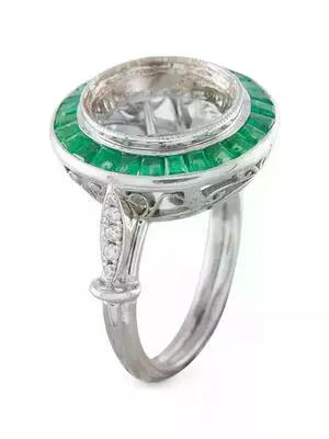LB EXCLUSIVE Emerald And Diamond Mounting Ring