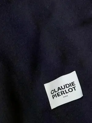 Claudie Pierlot Fringed Logo-patch Scarf - Blue