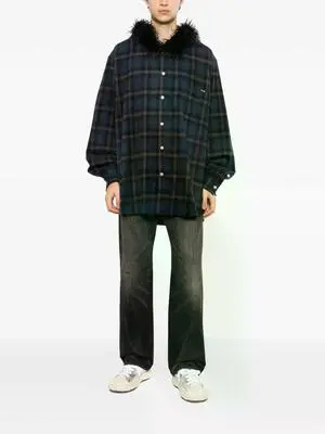 KAMIYA Feather-trim Checked Shirt
