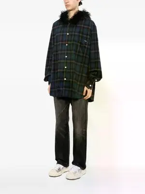 KAMIYA Feather-trim Checked Shirt