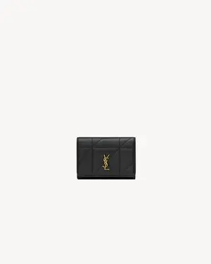 Saint Laurent Jamie Slim Tri-fold Wallet In Lambskin - Black