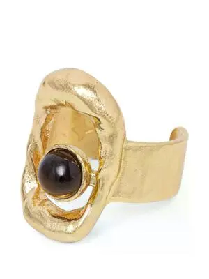 SESSUN Biuty Stone-embellished Hammered Ring